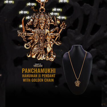 Panchamukhi Hanuman ji Pendant with Golden Chain (MGJ47) – Naaptol.in